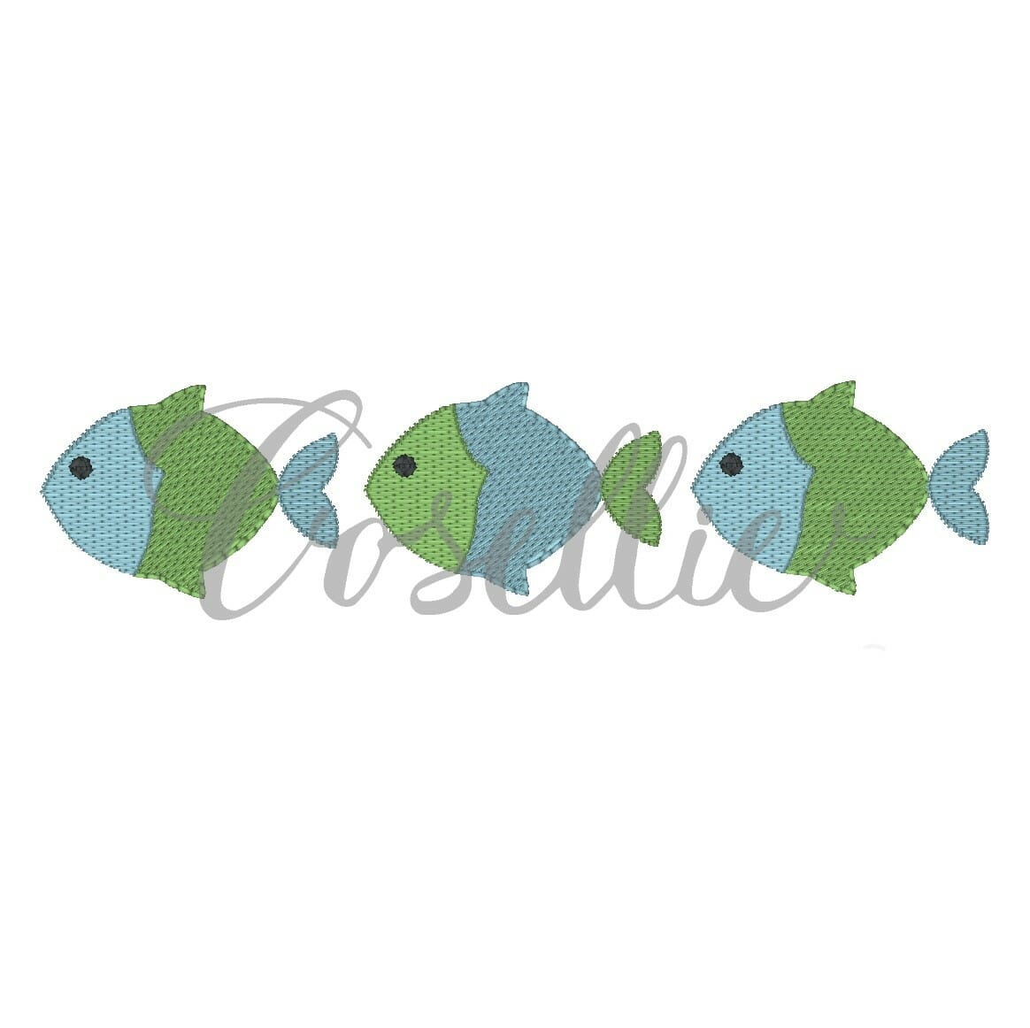 Fish fill embroidery design | Machine embroidery design | Cosellie