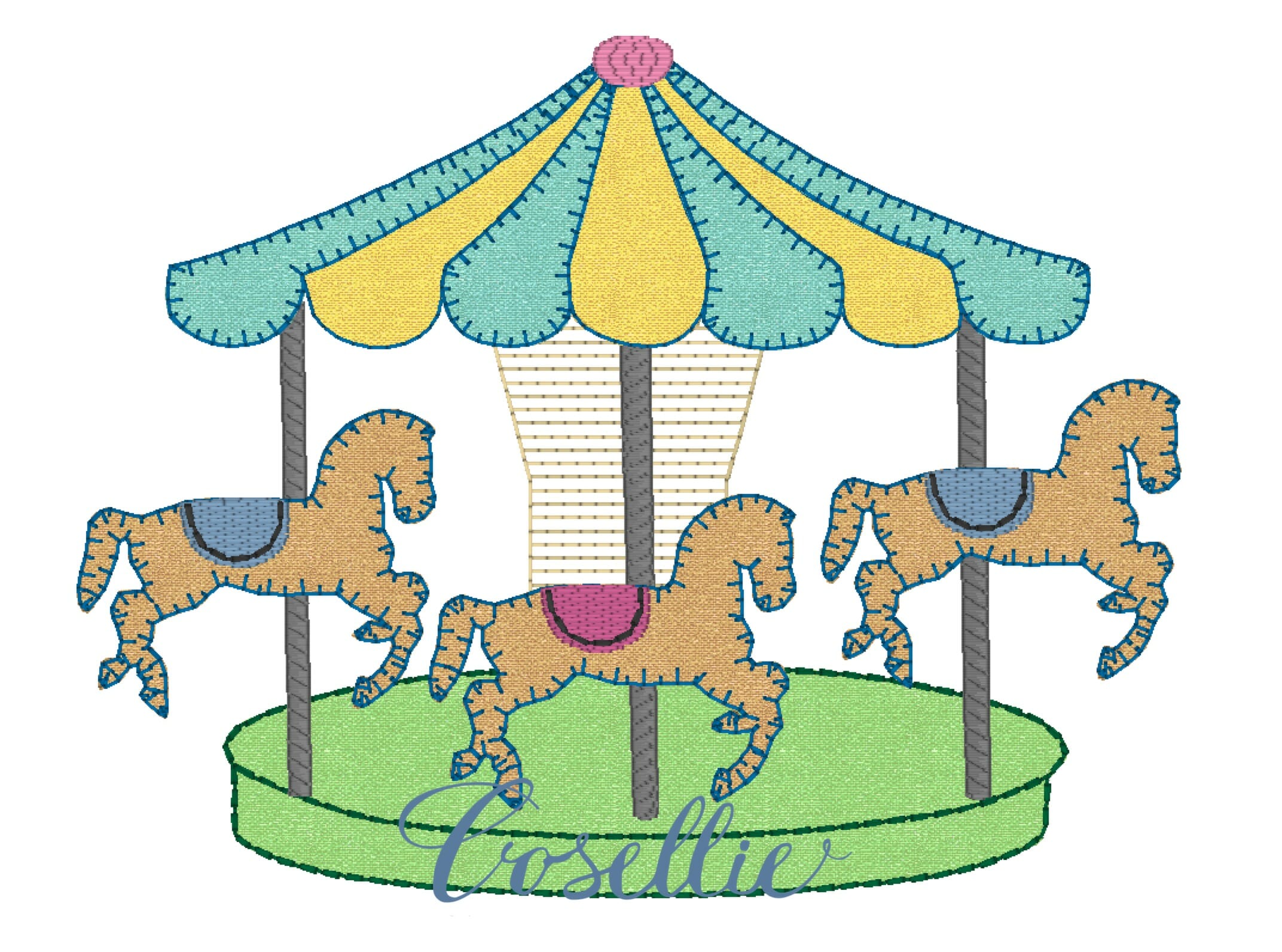 Carousel embroidery design | Cosellie