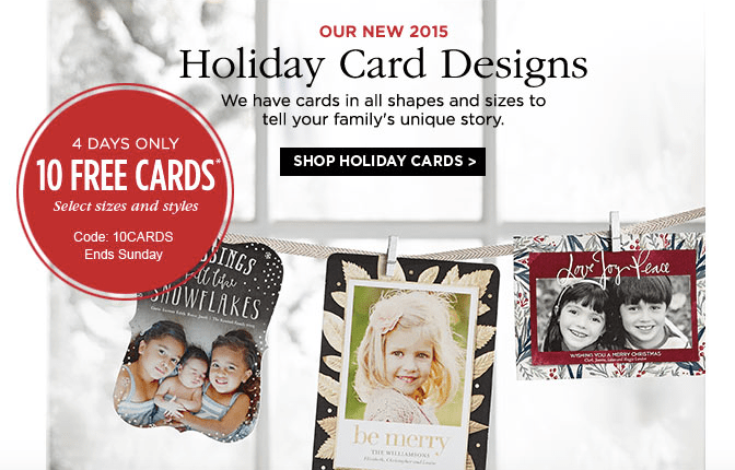 10 FREE Shutterfly Holiday Cards (Just Pay Shipping) + 100 FREE 4x6 Photo Prints