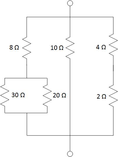 Series Parallel Circuit Equivalent Resistance - Circuit Diagram
