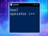 Mastering Bool Operator C For Smarter Coding