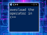 Overload The Operator In C A Quick Guide