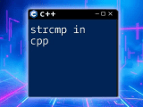 Mastering Strcmp In Cpp A Quick Guide