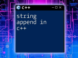 String Append In C A Simple Guide To Mastery