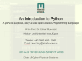 Python Slides Chair Of Cyber Physical Systems