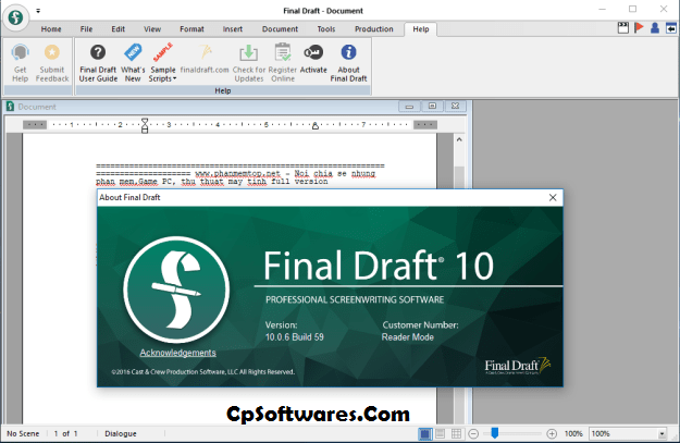 Final draft 10 serial key - pothopde
