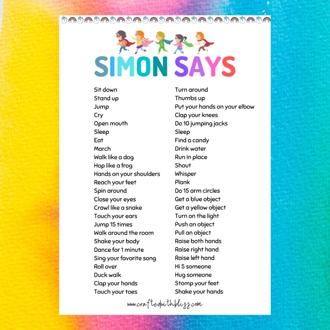 Simon Says Game For Kids Craftedwithbliss