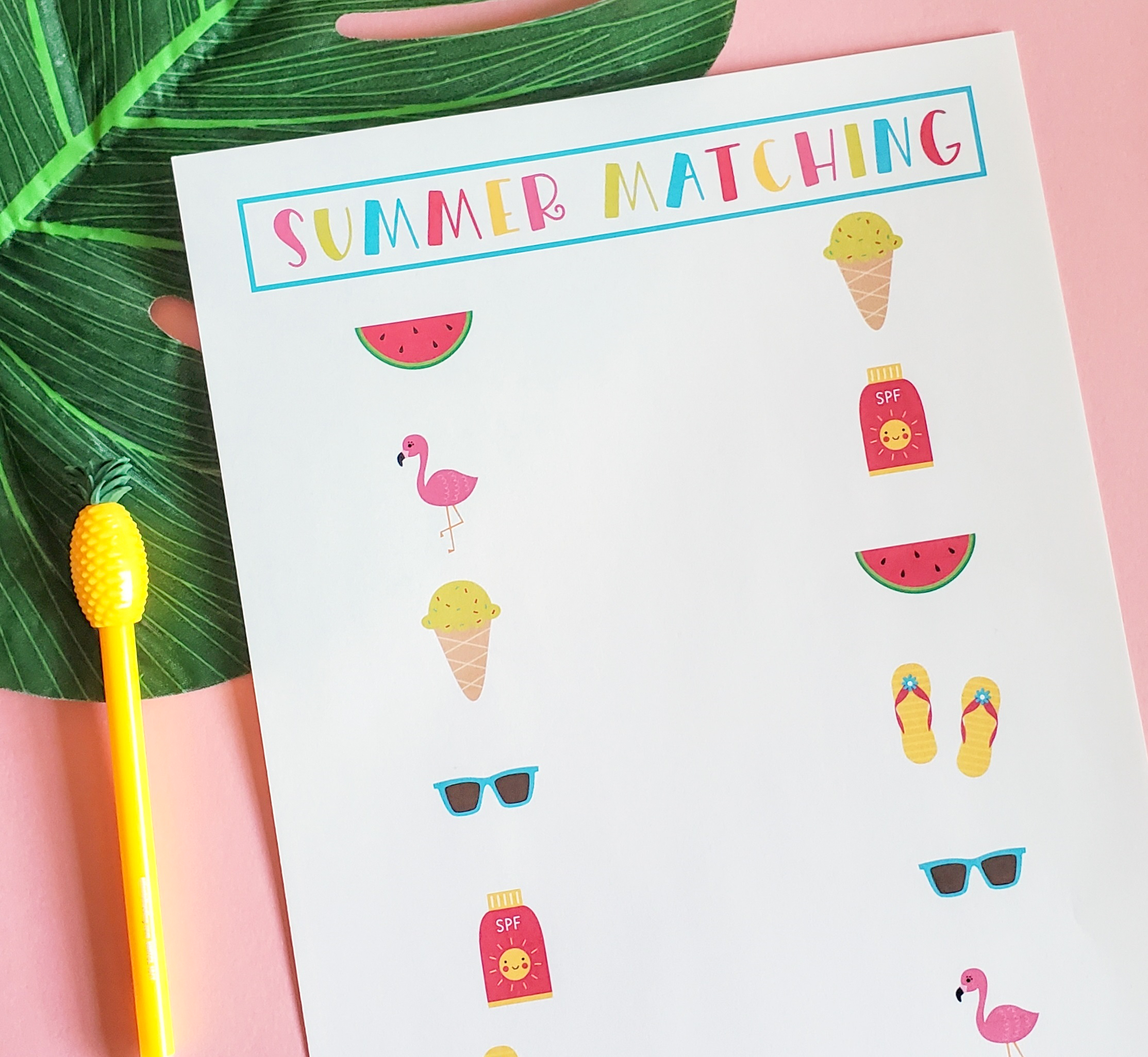 Printable Summer Matching - Crafting in the Rain