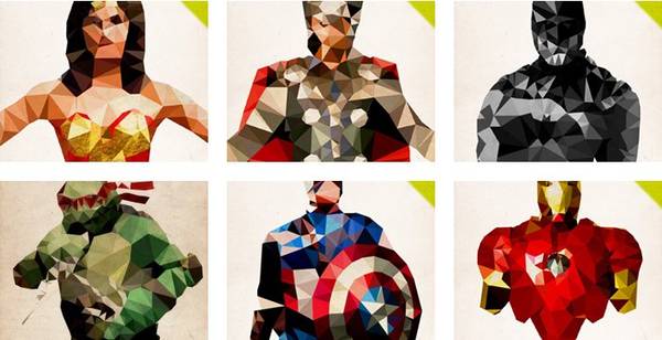Polygon Heroes: low poly-count 3D superhero posters - Boing Boing