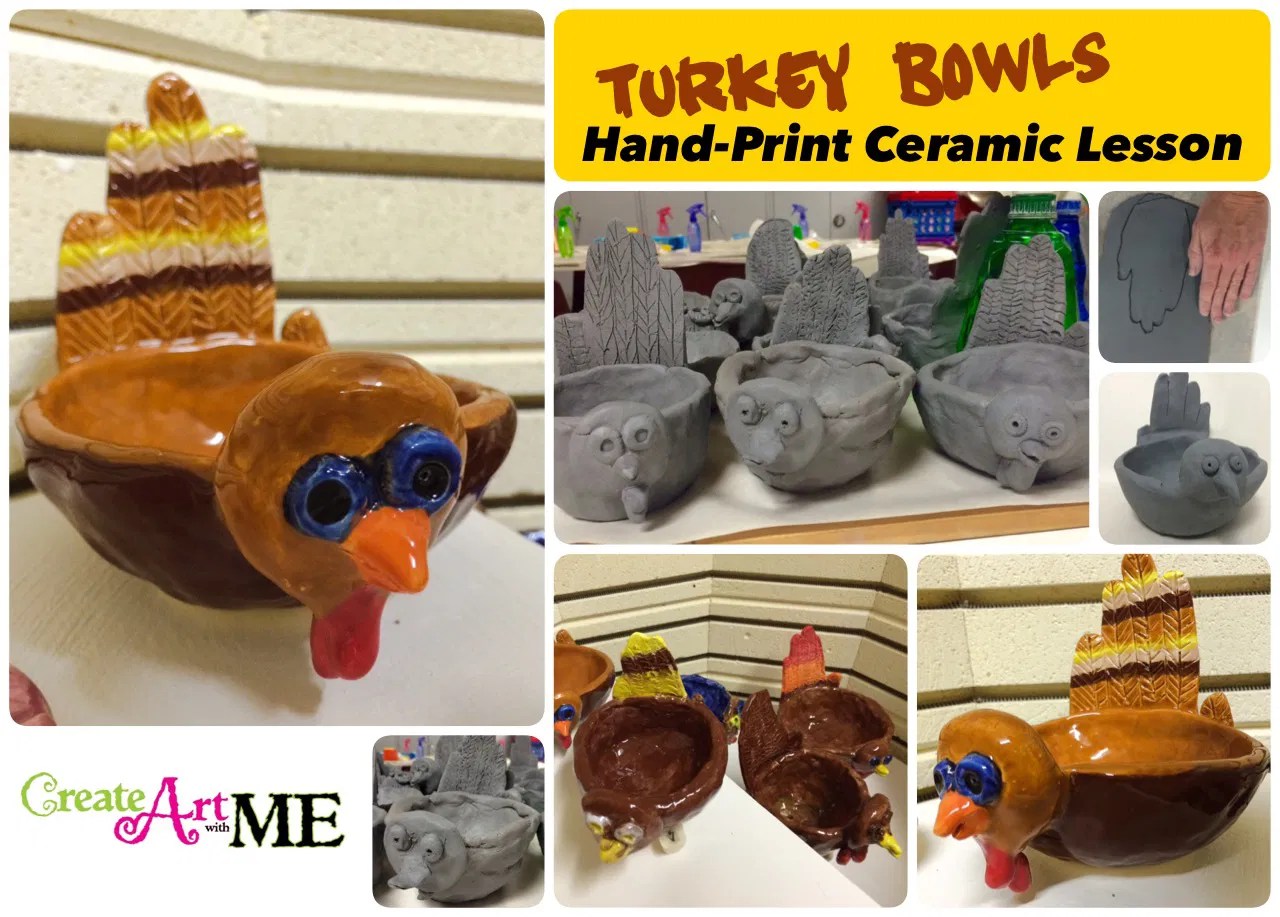 Ceramic Turkey and Hand-Print Pinch Pot Lesson - Create Art with ME