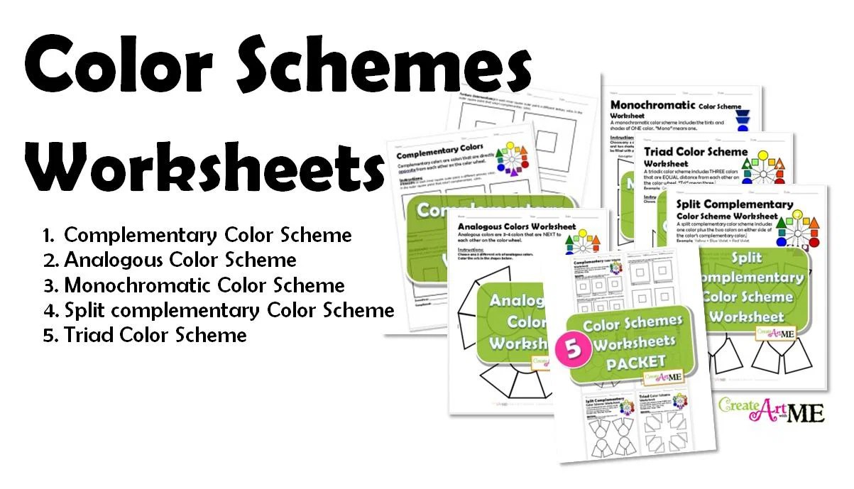 Types of Color Schemes Worksheets - Create Art with ME