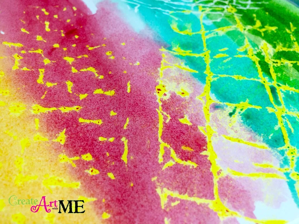 Color contrast texture rubbings iguana watercolor painting - Create Art ...