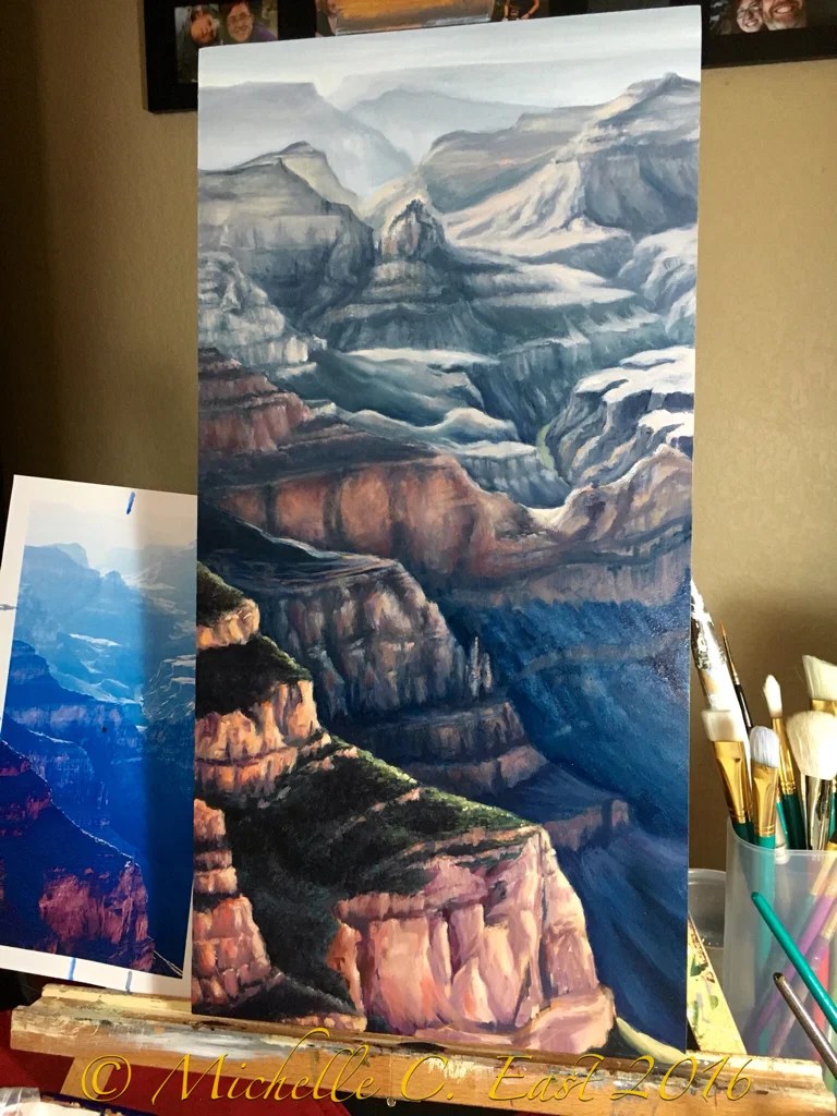 Blue chasm Grand Canyon oil painting Michelle C East - Create Art with ME