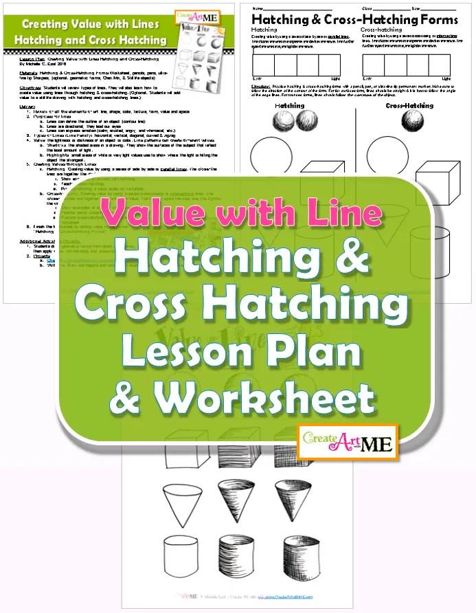 Value with Line Hatching and Cross Hatching Lesson Plan and Worksheet ...