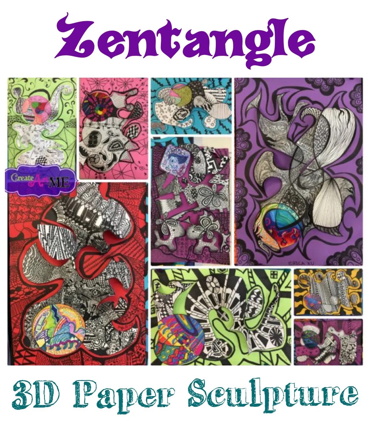 Rhythm and Emphasis - Zentangle 3D Paper Sculpture - Create Art with ME