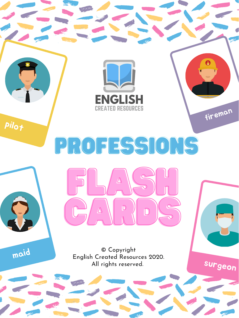 Professions Printable Flashcards - English Created Resources