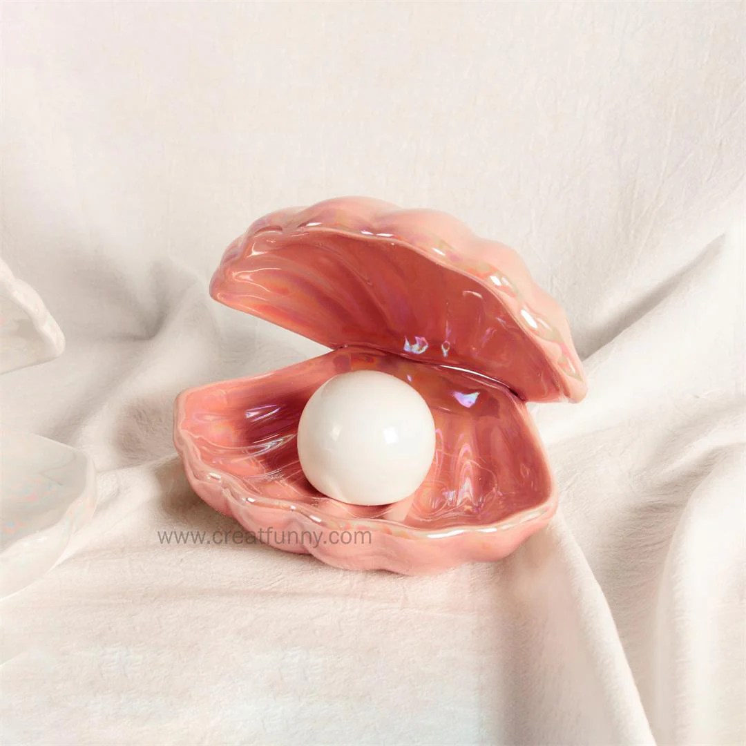 Ceramic Clam Shell Pearl Lamp Creatfunny