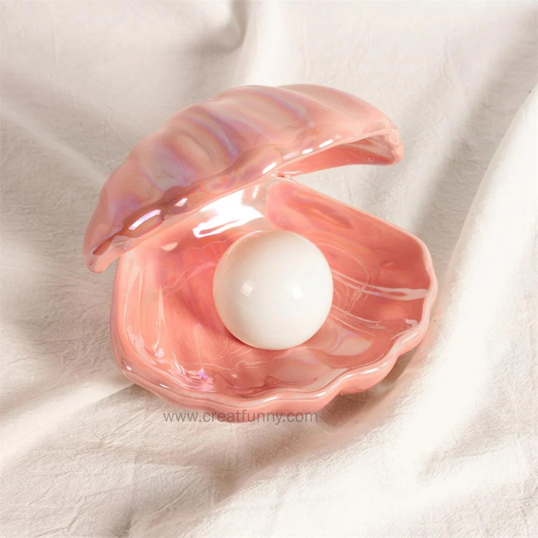 Ceramic Clam Shell Pearl Lamp Creatfunny