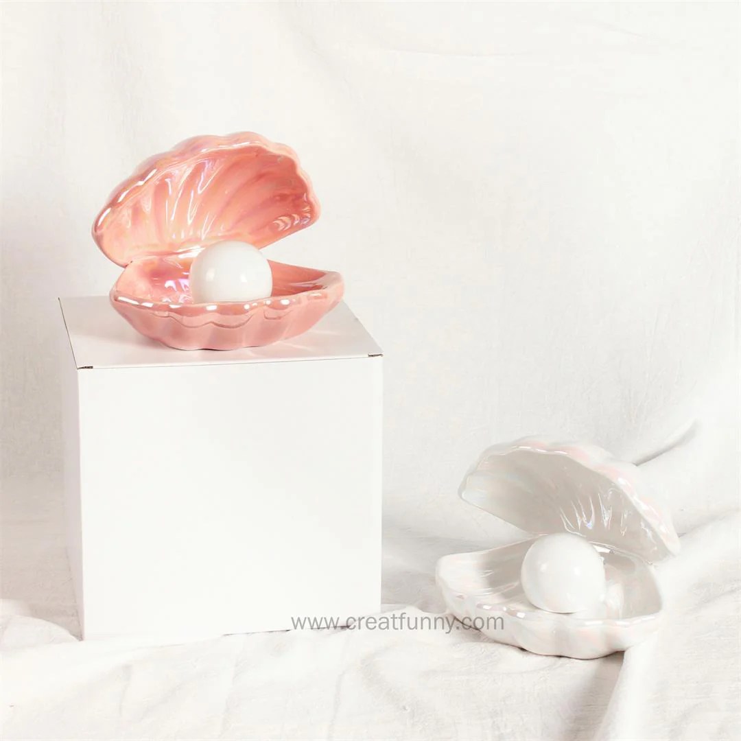 Ceramic Clam Shell Pearl Lamp Creatfunny