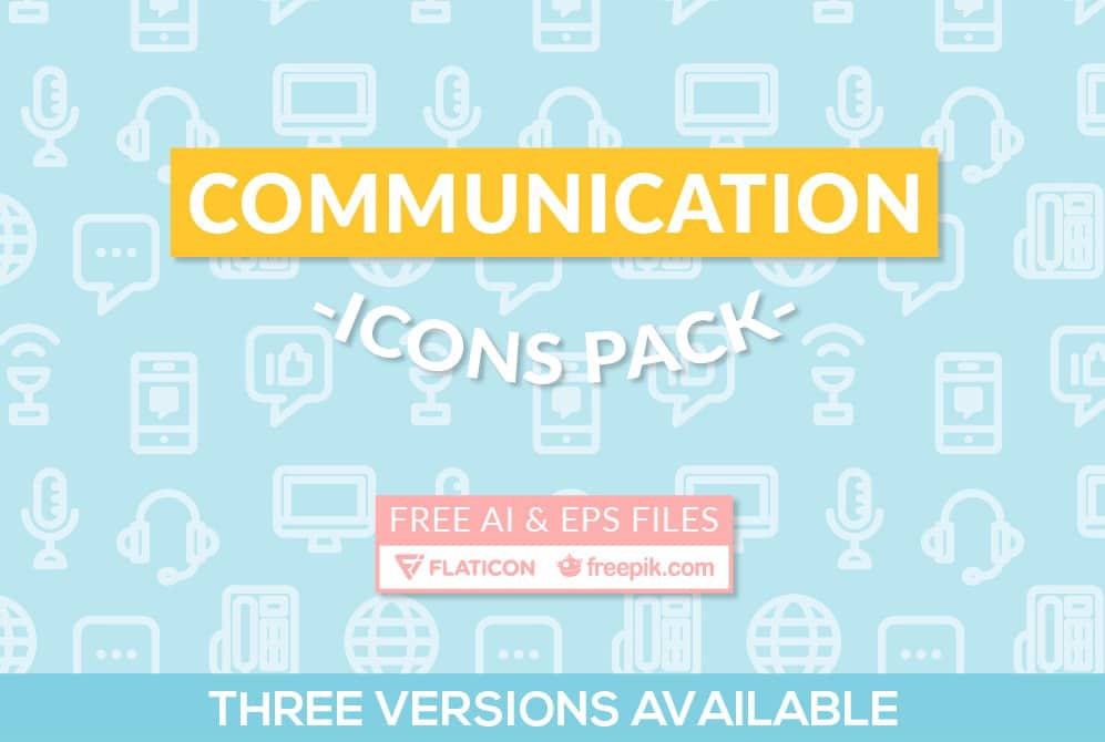 Free Communication Icons Pack (Ai + EPS) | gsqrdstudios