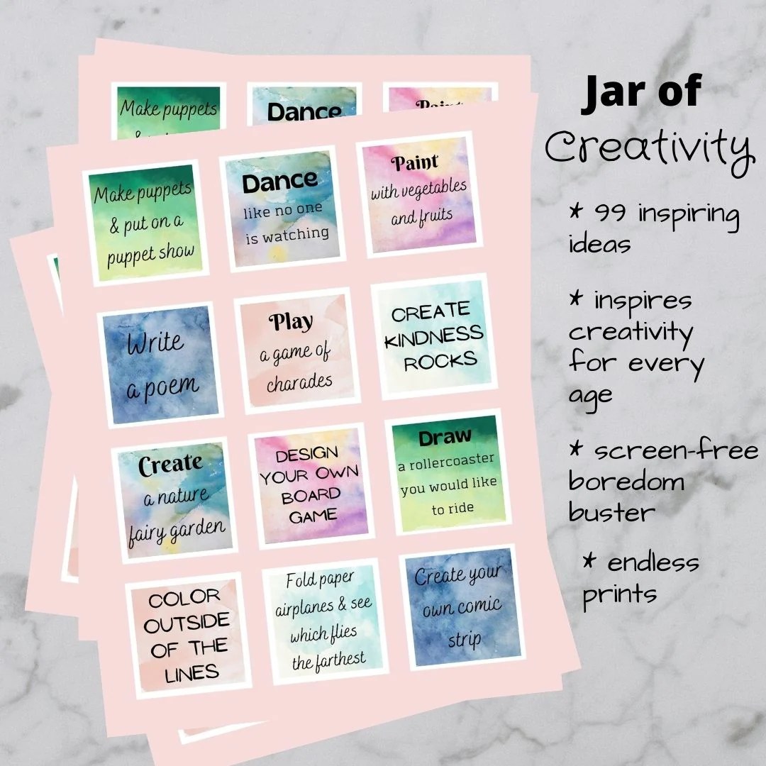 Printable Creativity Cue Cards Creative Crayons Workshop