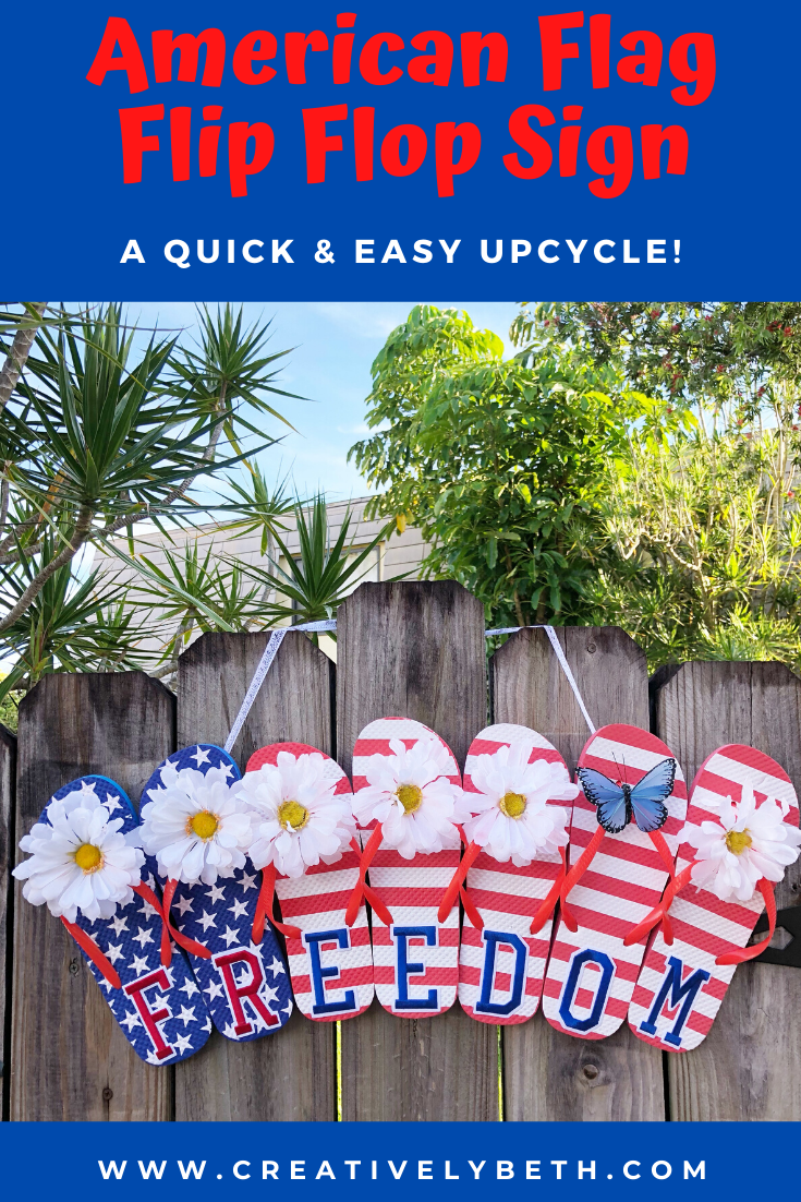 Dollar Tree Upcycled Flip Flop Freedom Sign