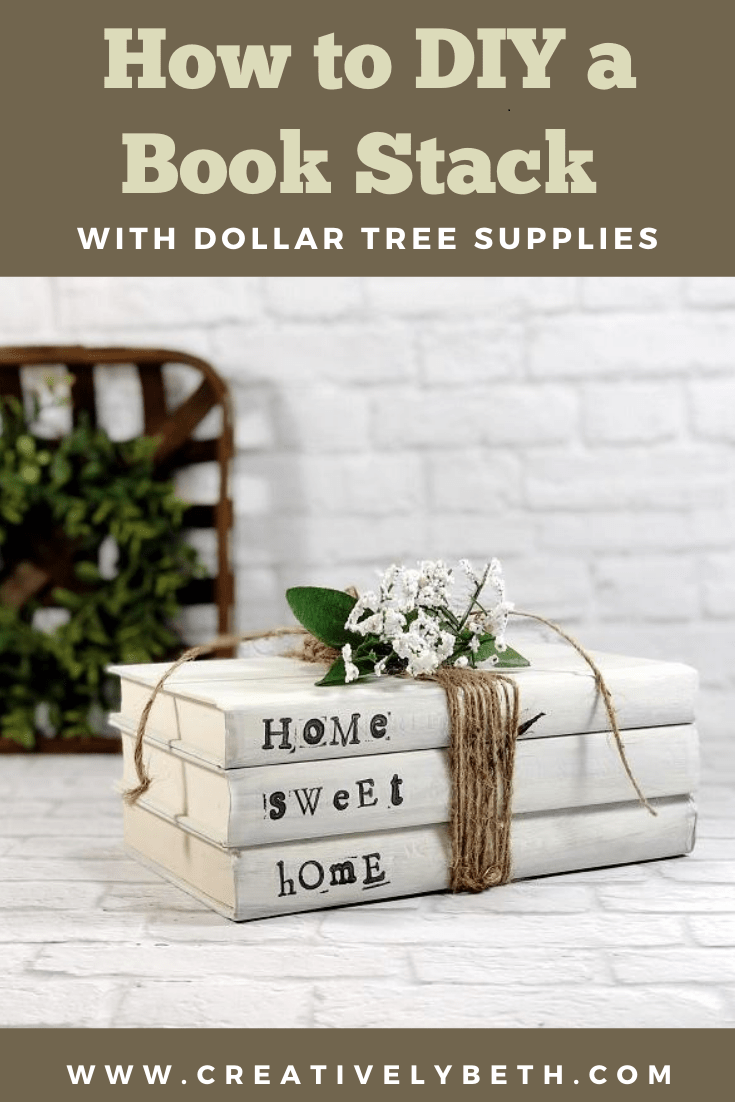 How to DIY Book Stack with Dollar Tree Supplies