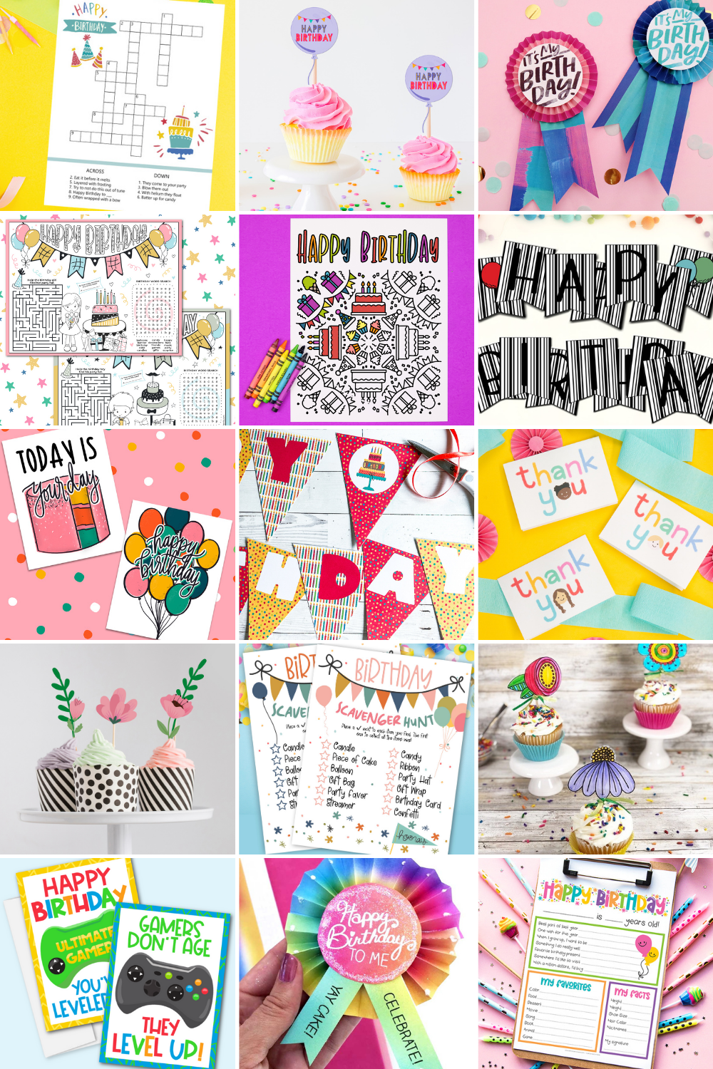 Doodle Flower Cupcake Toppers with a FREE Printable