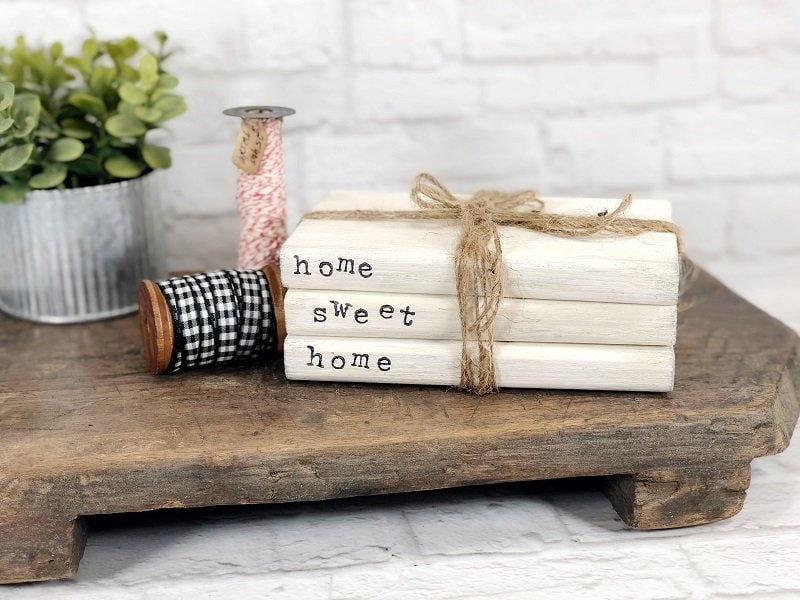 DIY Mini Book Stack for Tiered Tray Decor