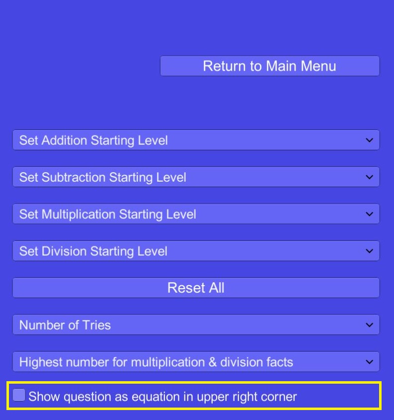 Math Builder Settings – Creative Play Software