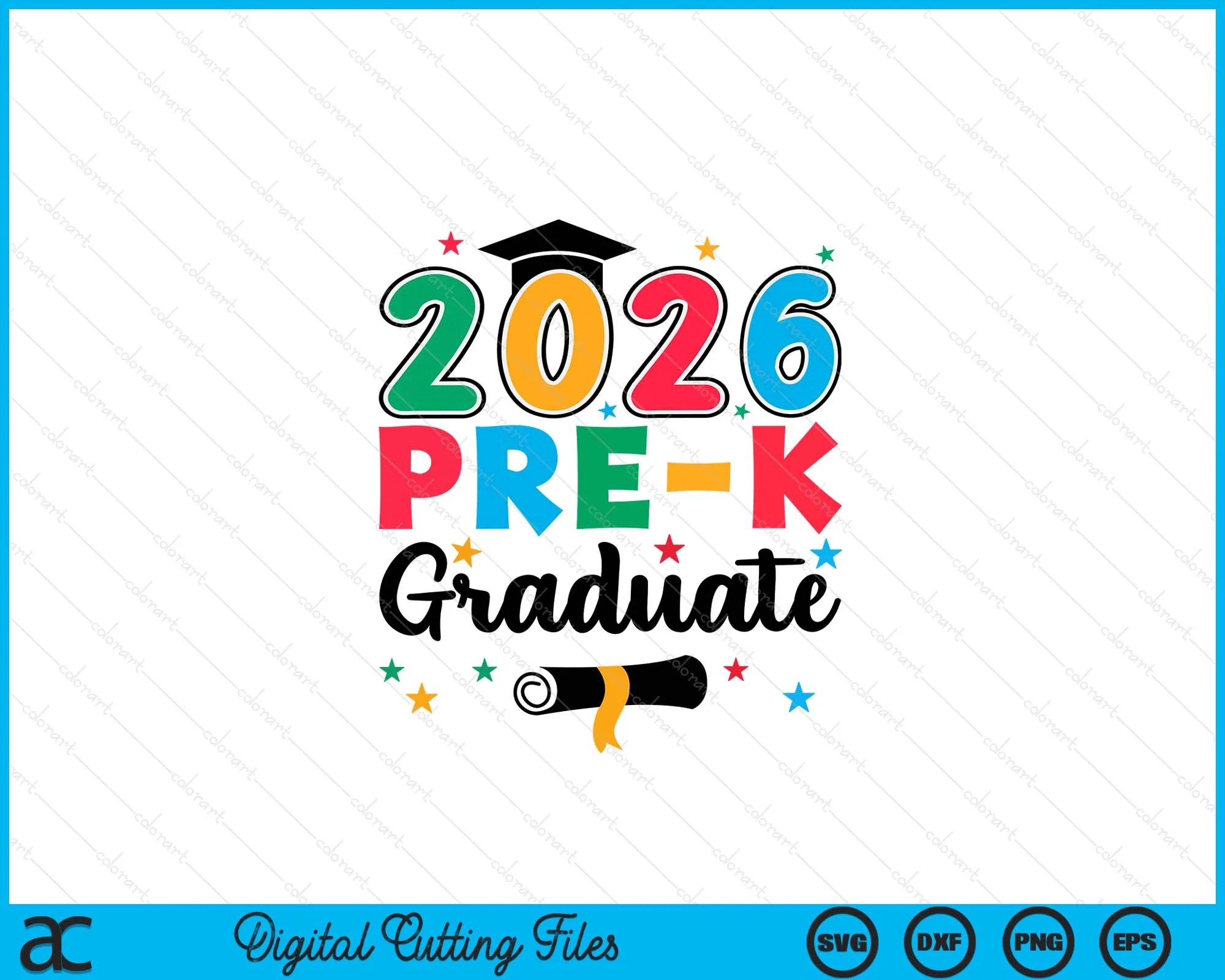 Class 2026 Pre K Graduate Preschool Graduation Svg Png Cutting Files