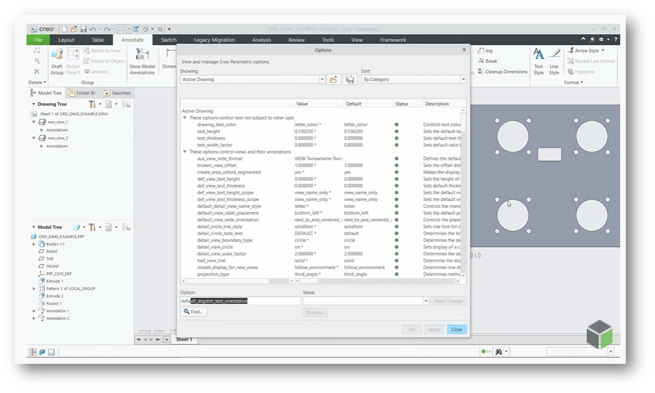 How to align ordinate dimensions with a baseline in PTC Creo? – PTC ...