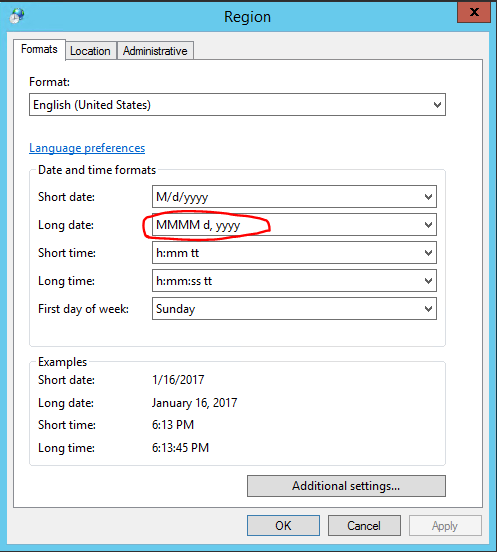 Long Date Format Number