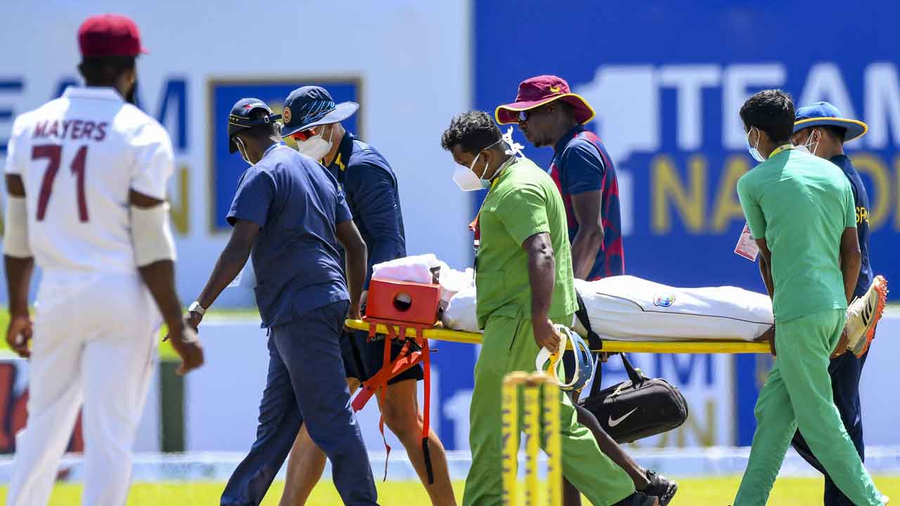 West Indies Debutant Jeremy Solozano Taken To Hospital After Suffering ...