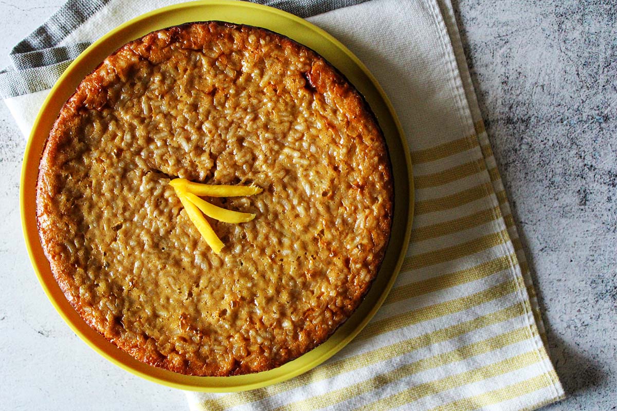 Claire Saffitz's Rice Pudding Cake With Mango Caramel | Crisp and Crumble