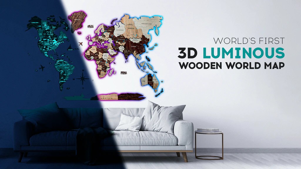 Enjoy the Wood: first 3D luminous wooden world map
