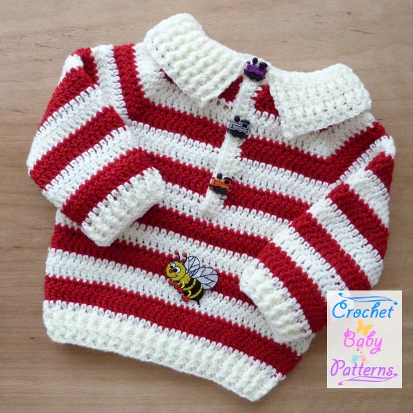 Button Placket Sweater Crochetbabypatterns