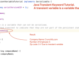 Java Transient Keyword Tutorial A Transient Variable Is A Variable