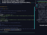 In Java How To Escape Html Content Simple Tutorial Using Apache