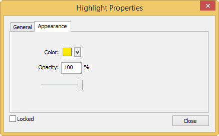 Click Close to save your changes.