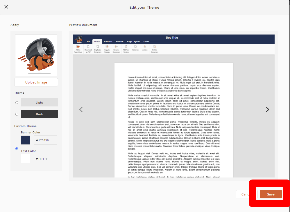 4. Your Custom Branding will now be visible to all users within your ...