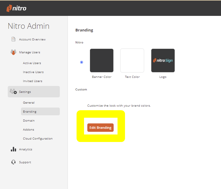 How to set-up Custom Branding for your Nitro Sign Team account: