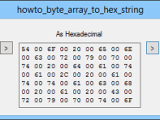 C Helper Convert Between Byte Arrays And Hexadecimal Strings In C