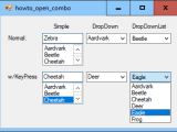 C Helper Expand A Combobox When The User Presses Enter In C