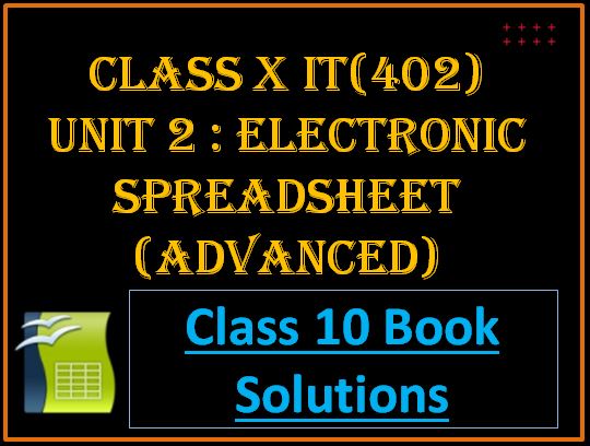 Unit 2 Electronic Spreadsheet Advanced It Code 402 Class 10 Book Solutions Cs Ip Learning Hub