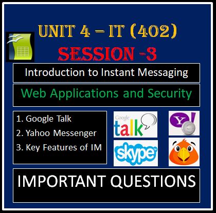 Introduction to Instant Messaging Class 10 IT 402 Unit 4 Important Questions and Answers Session ...