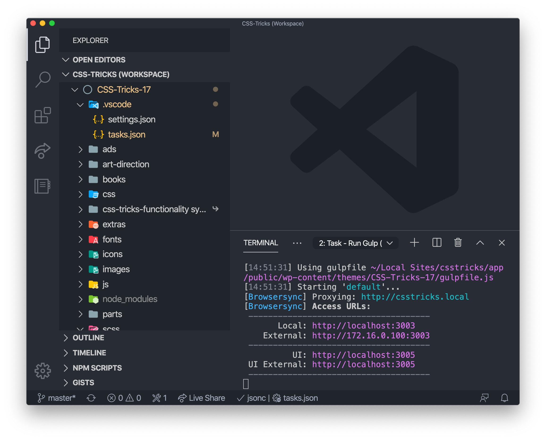 Some Little Improvements To My Vs Code Workflow Workspaces Icons Tasks Css Tricks 9223