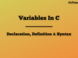 Variable In C Language Cstutorialpoint