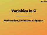 Variable In C Language Cstutorialpoint