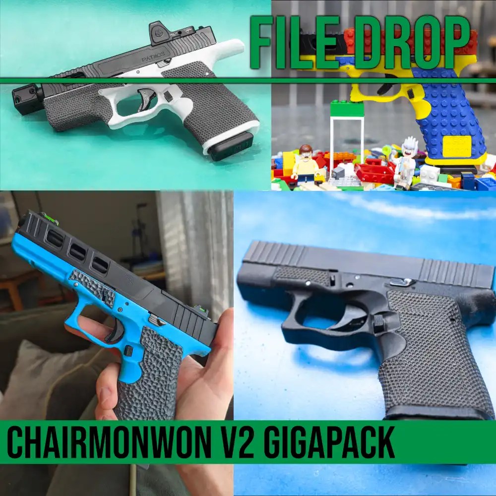 File Drop : Glock v2 Frames GIGAPACK: 3D Printable Stippled+ErgoMod Frames » CTRL+Pew